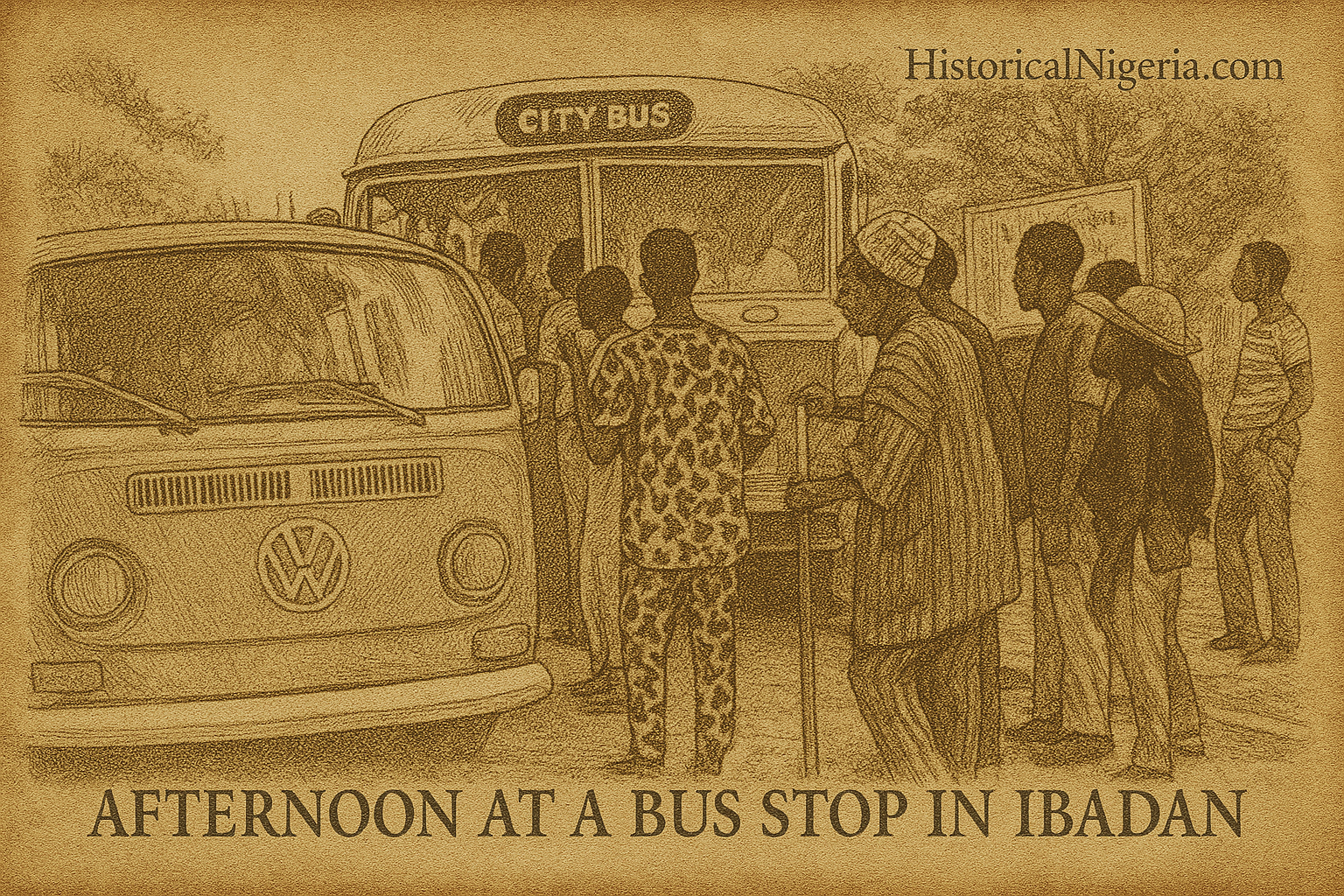 Afternoon at a Bus Stop in Ibadan, Attributed to the Early 1970s ...